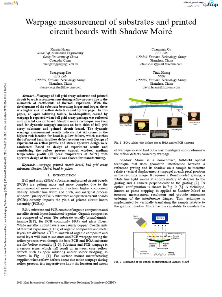 Warpage Measurement of Substrates and Printed Circuit Boards With ...