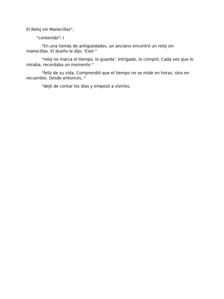 El Reloj Sin Manecillas | PDF