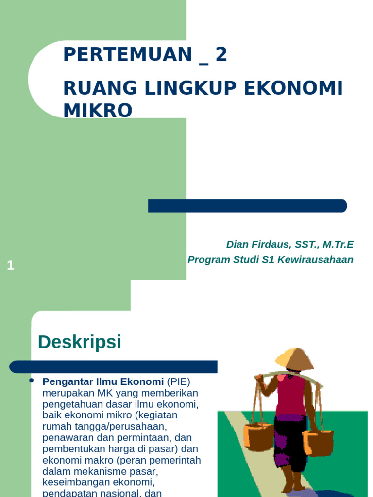 Pertemuan Ke 2 - Ruang Lingkup Ekonomi Mikro | PDF