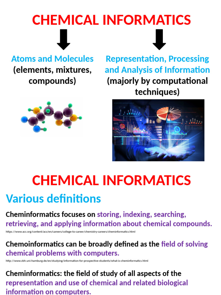Overview Of Cheminformatics Applications Pdf Chemical Substances
