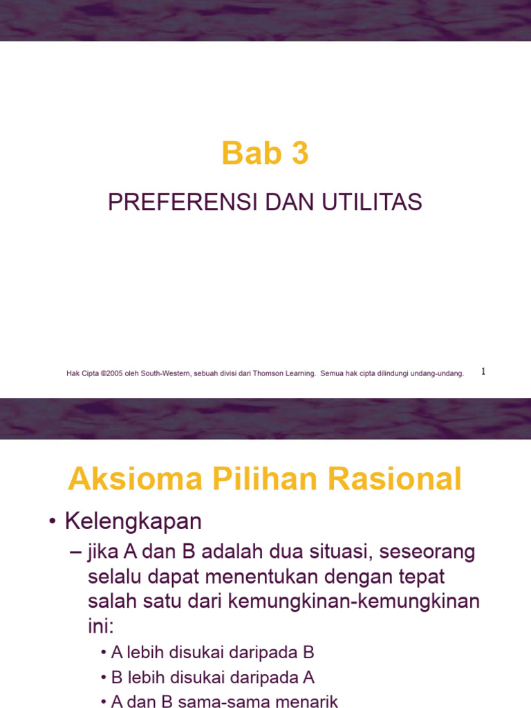Ch03 Preferensi Dan Utilitas | PDF
