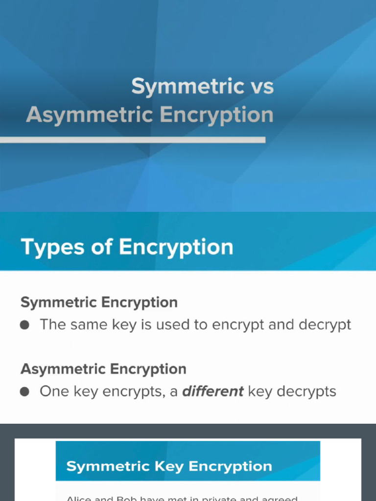 Symmetric Asymmetric Encryption | PDF