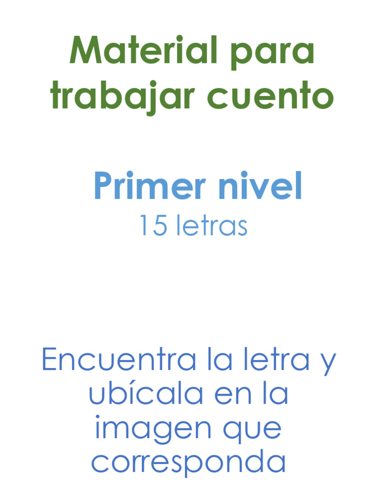 Material para Trabajar Cuento Del Primer Nivel Nov 2023 | PDF