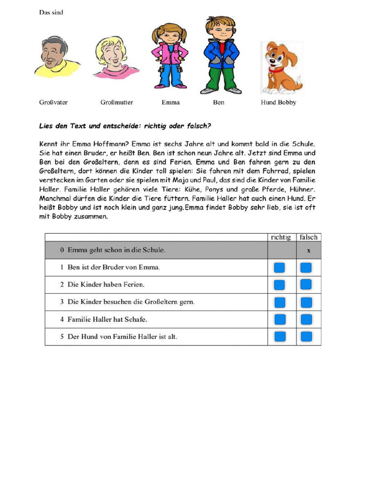 Leseverstehen Aufgabe 1 | PDF