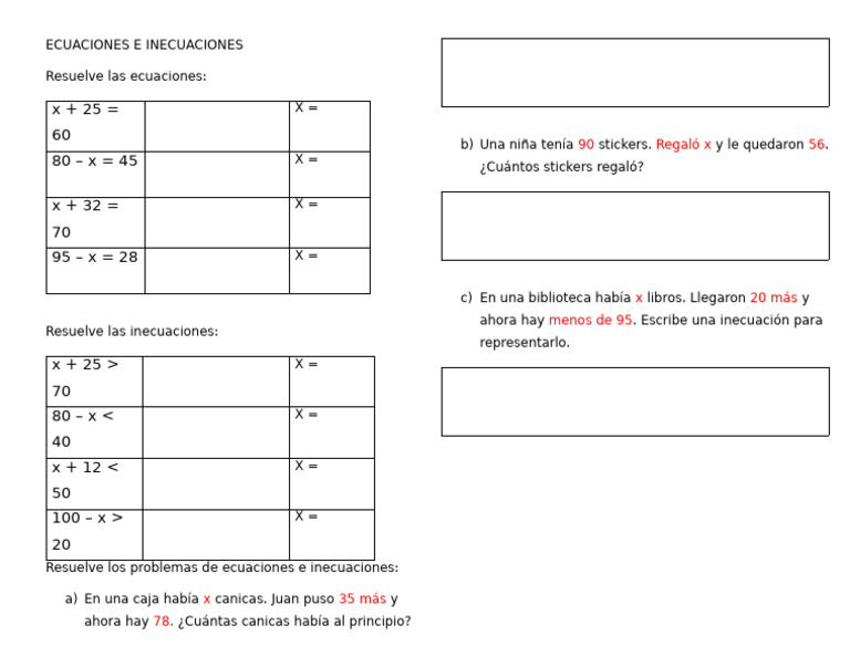 Ecuaciones e Inecuaciones Resueltas | PDF