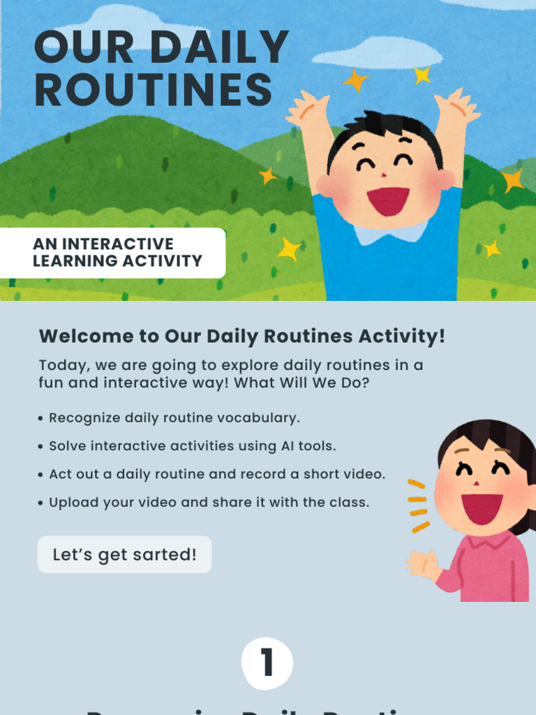 Our Daily Routines Interactive Activity Presentation in Colorful ...