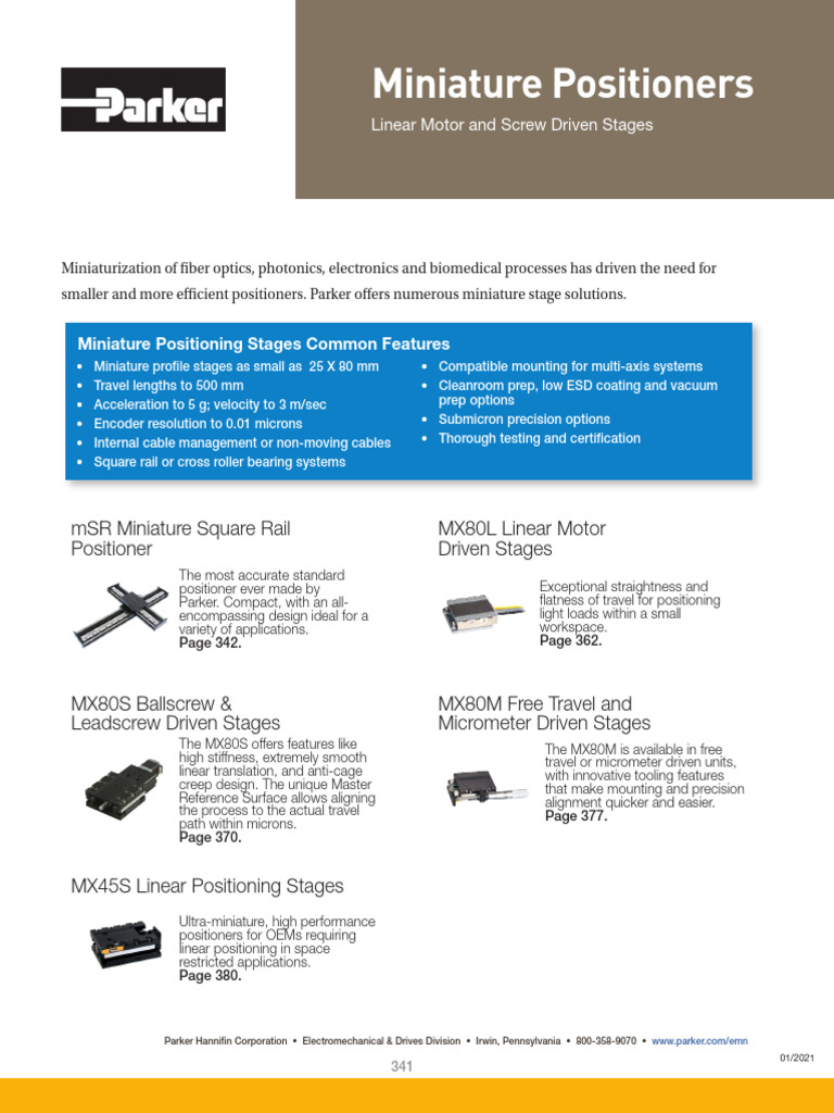 Miniature Positioners Linear Motor and Screw Driven Stages (1) | PDF ...