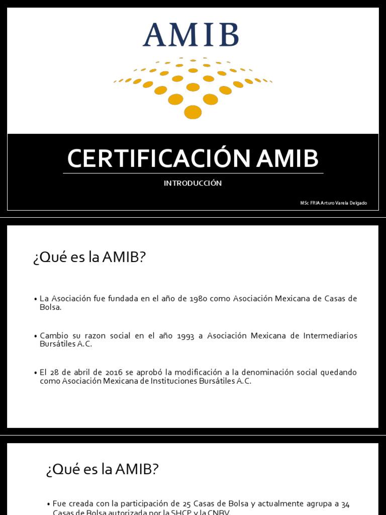 ¿Qué es la AMIB y su Certificación? | PDF | Bolsa | Bolsa de Valores