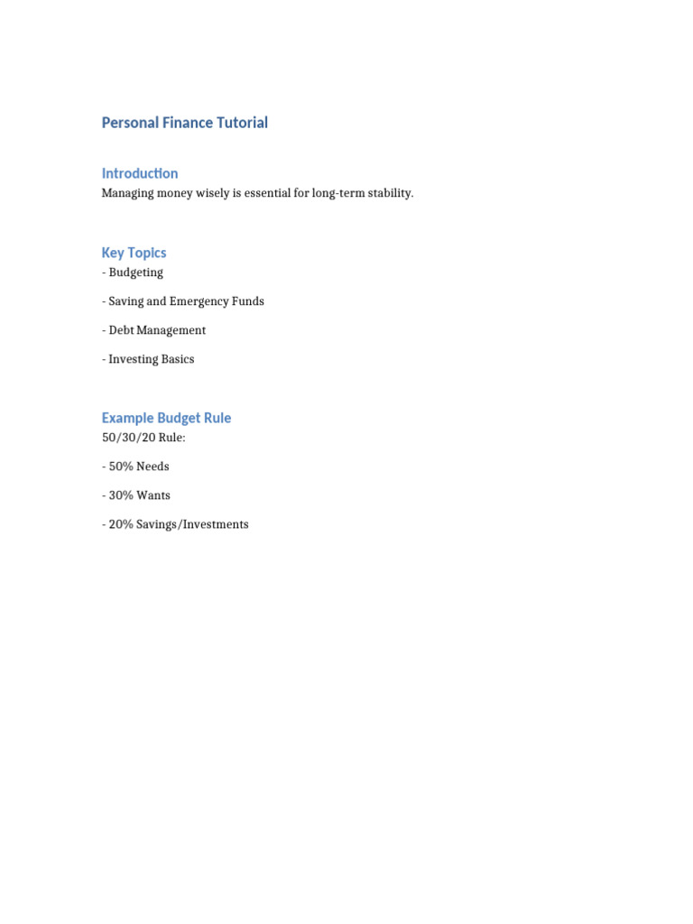 Personal Finance | PDF