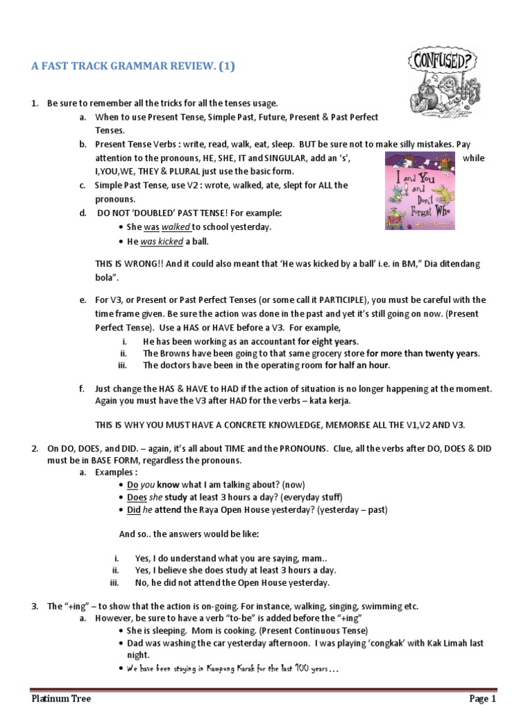 A Fast Track Grammar Review | PDF | Perfect (Grammar) | Grammatical Tense