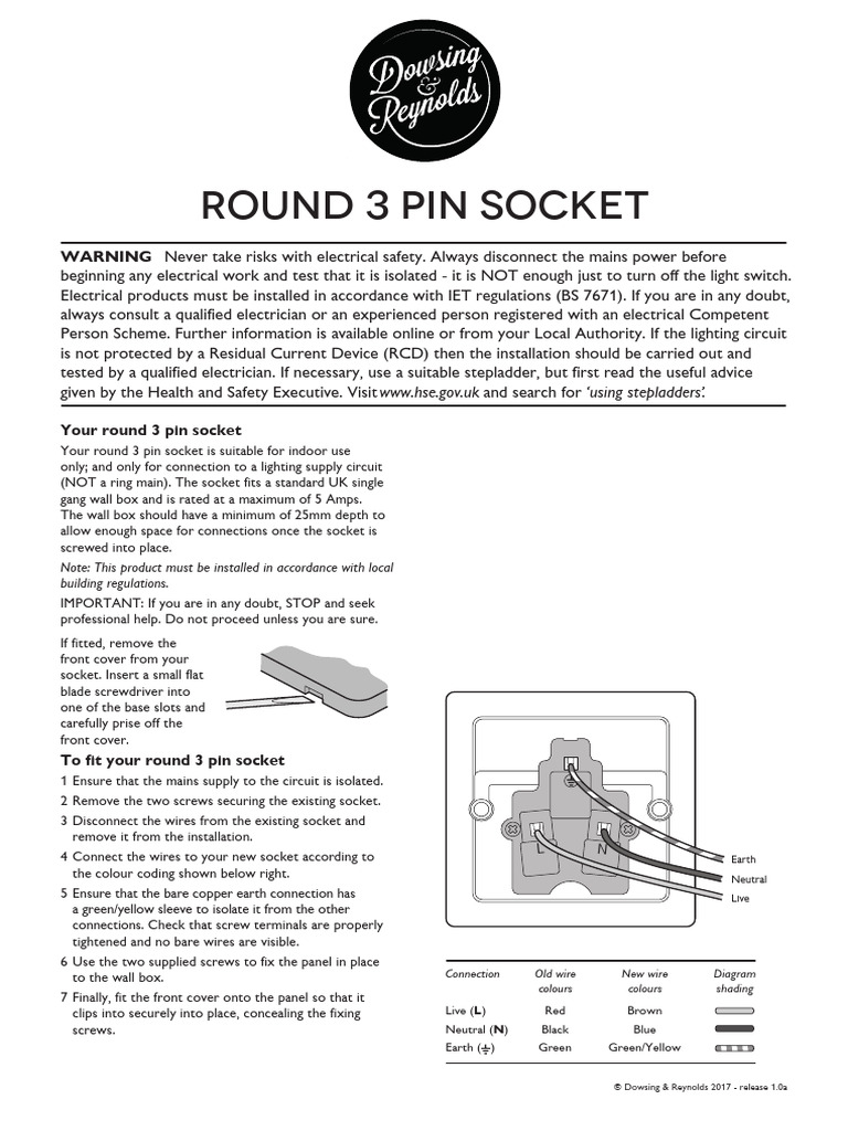 Installing a Round 3 Pin Socket Guide | PDF | Ac Power Plugs And ...