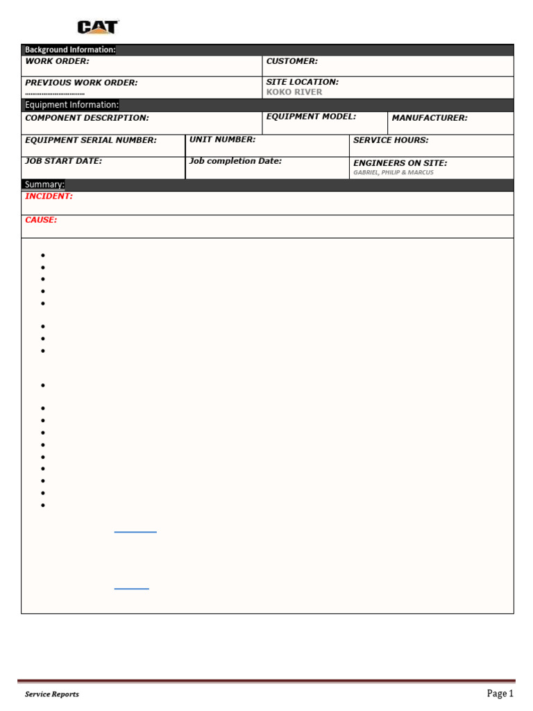 Caterpillar Pump Engine Overhaul Report | PDF | Piston | Engines