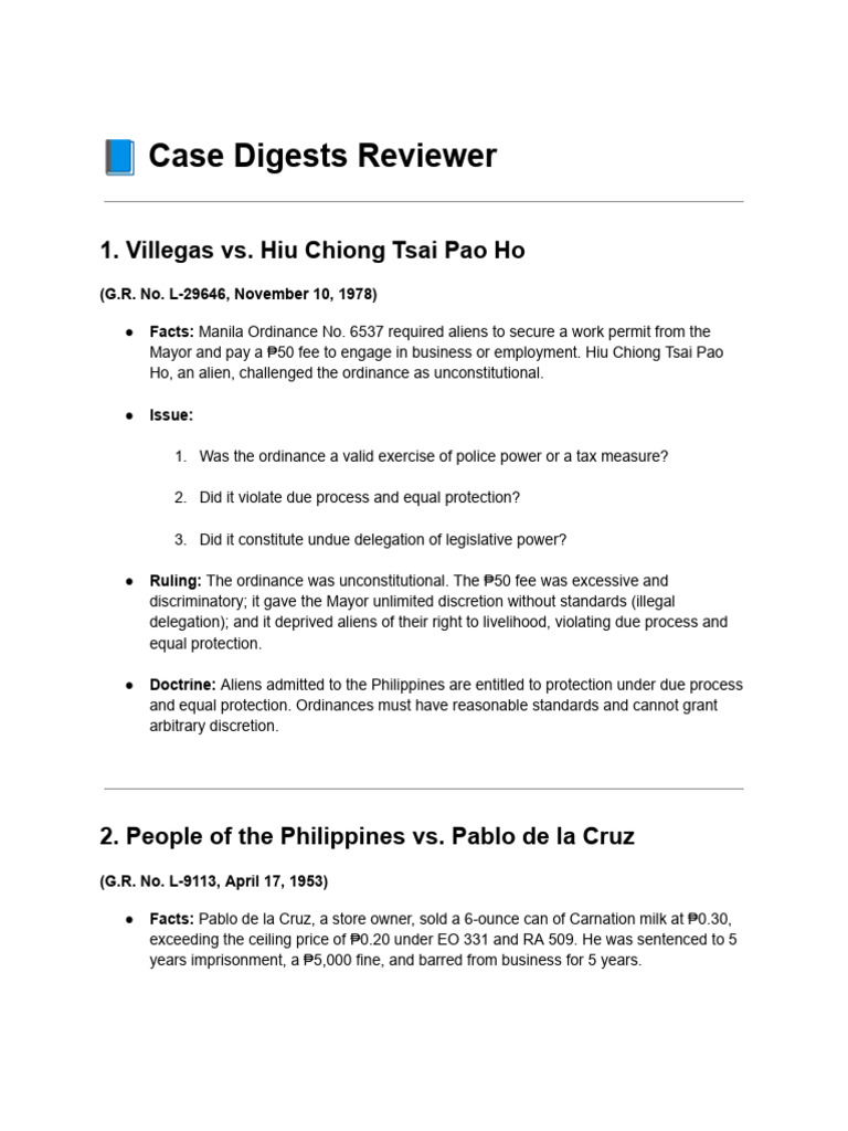 Case Digests on Alien Rights and Laws | PDF | Ex Post Facto Law | Justice