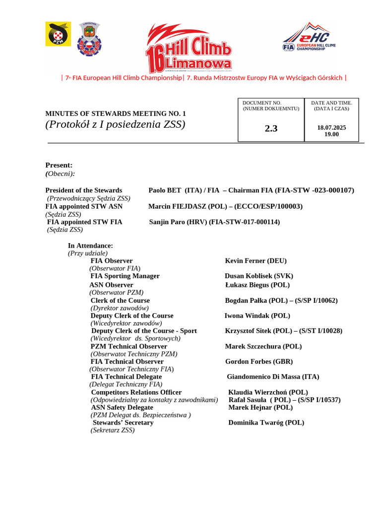 2.3 Minutes of Stewards Meeting No 1 2025 | PDF