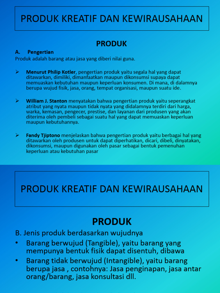 Jenis dan Pengertian Produk Kreatif | PDF