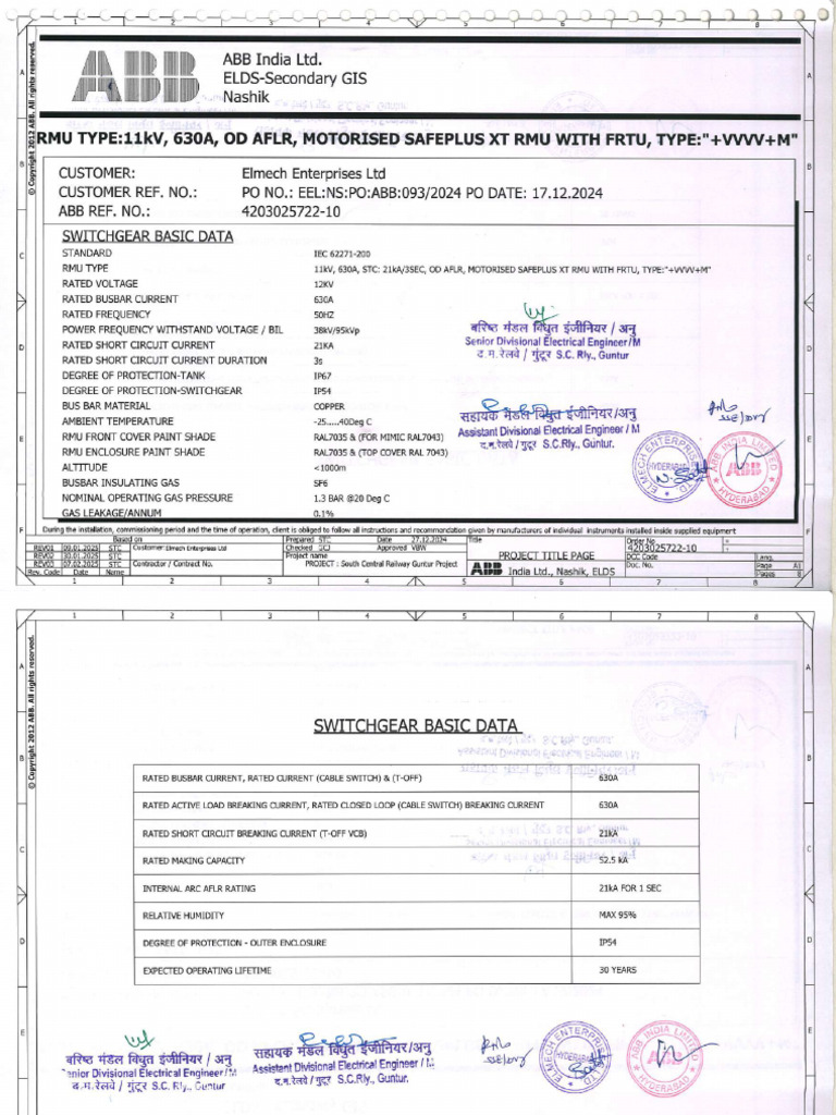 4 Way RMU Approved Drawings - GNT | PDF