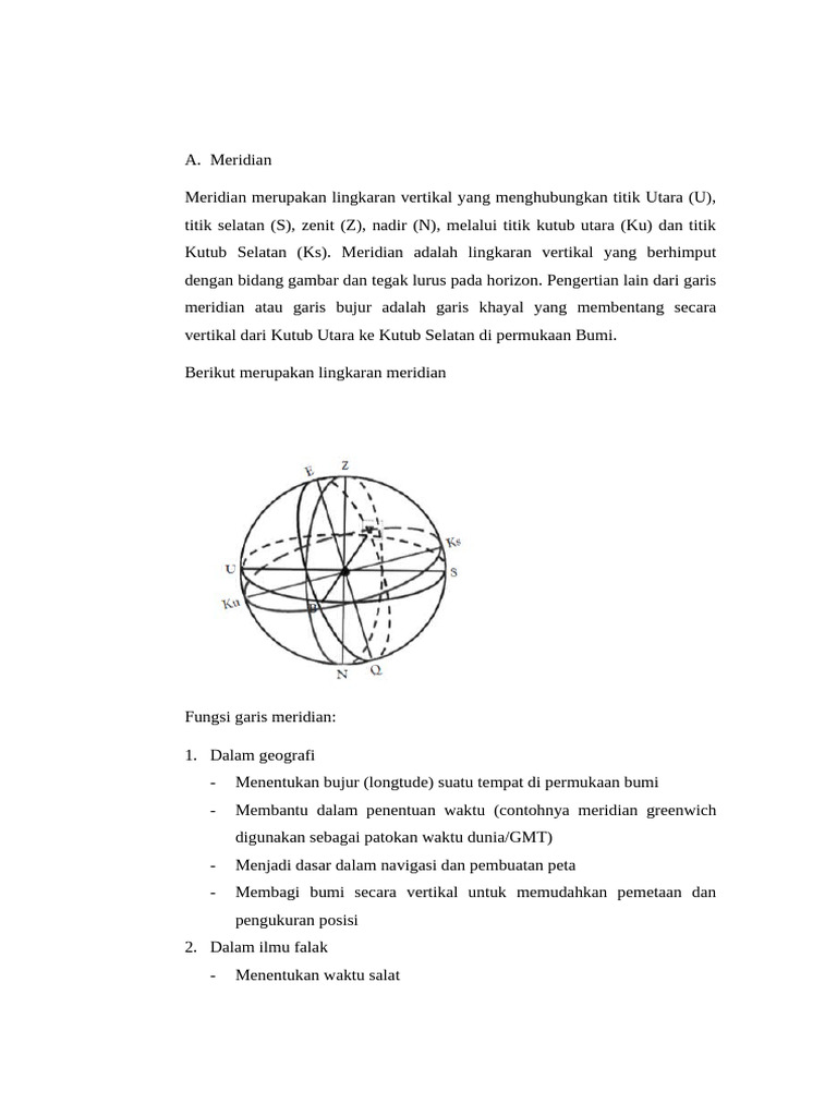 Pengertian dan Fungsi Garis Meridian | PDF