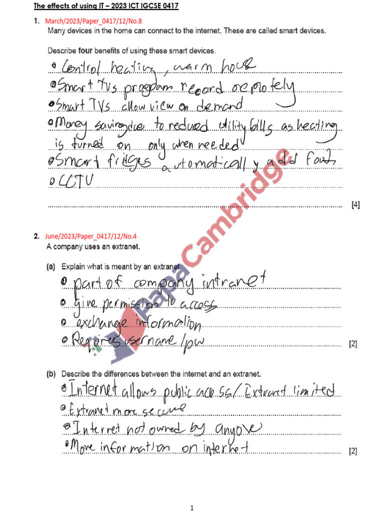 2023 The Effects of Using IT IGCSE ICT 0417 | PDF