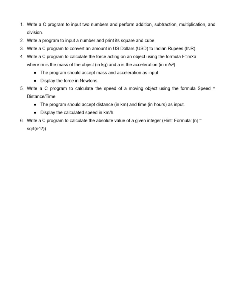 C Programming Basics: Math Operations | PDF