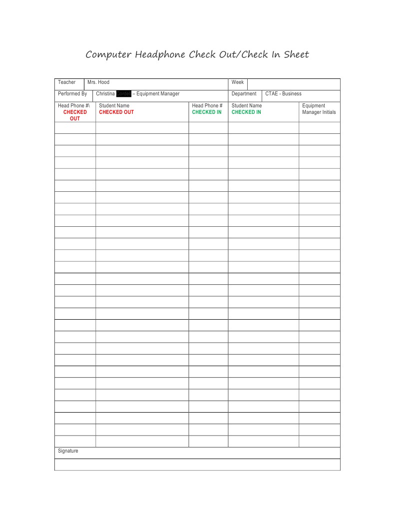 Headphone Check Out Sheet | PDF | Career & Growth