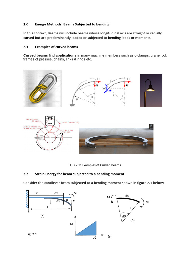 Strain Energy in Curved Beams | PDF | Bending | Beam (Structure)