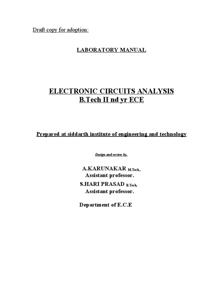 Eca Lab Manual | PDF | Amplifier | Power Supply Eca Lab Manual | PDF | Amplifier | Power Supply