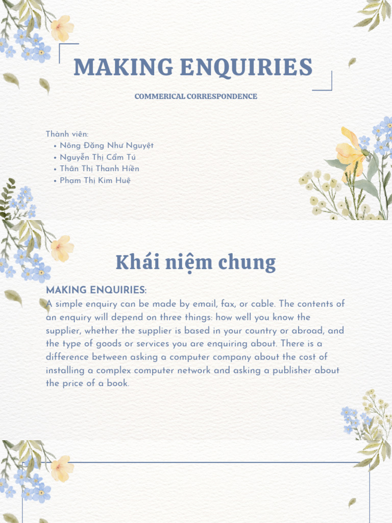 Making Enquiries | PDF