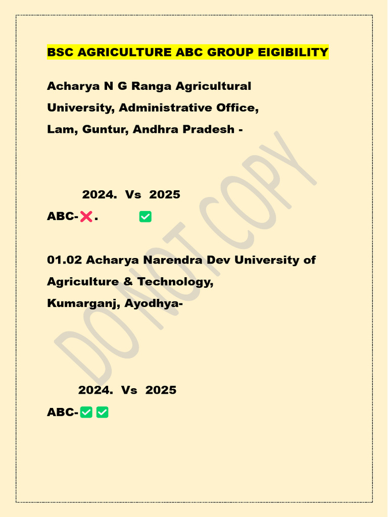 BSC Agriculture Eligibility Criteria 2024-2025 | PDF | Politics Of India