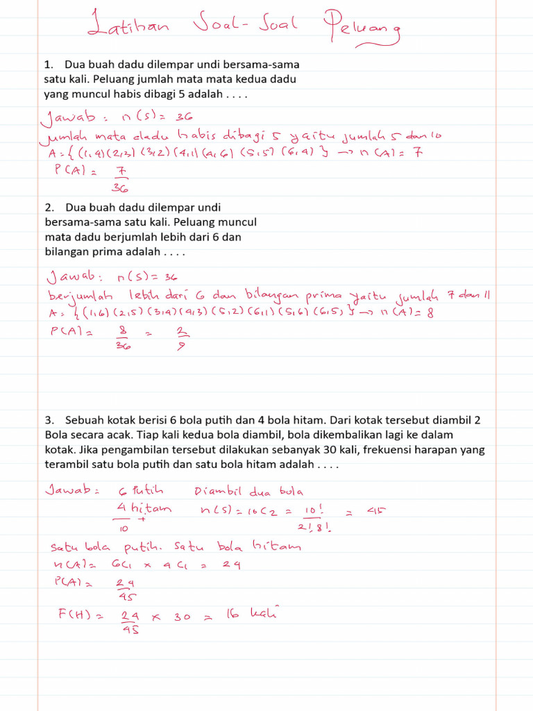 Lat Soal 5 (Peluang) | PDF