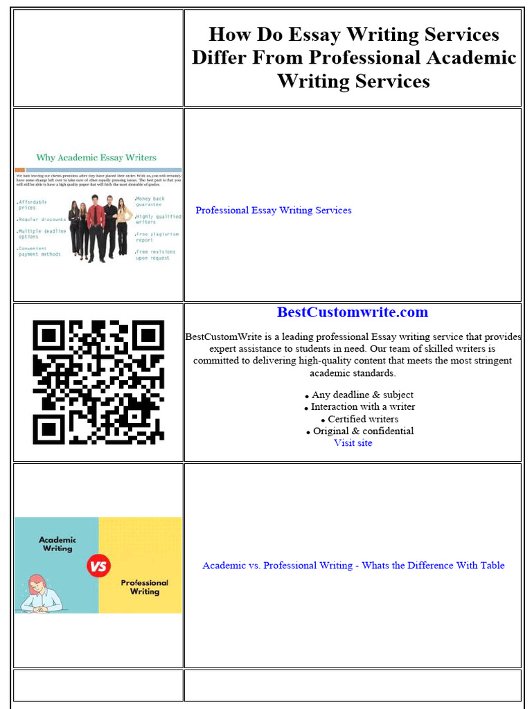 How Do Essay Writing Services Differ From Professional Academic Writing ...