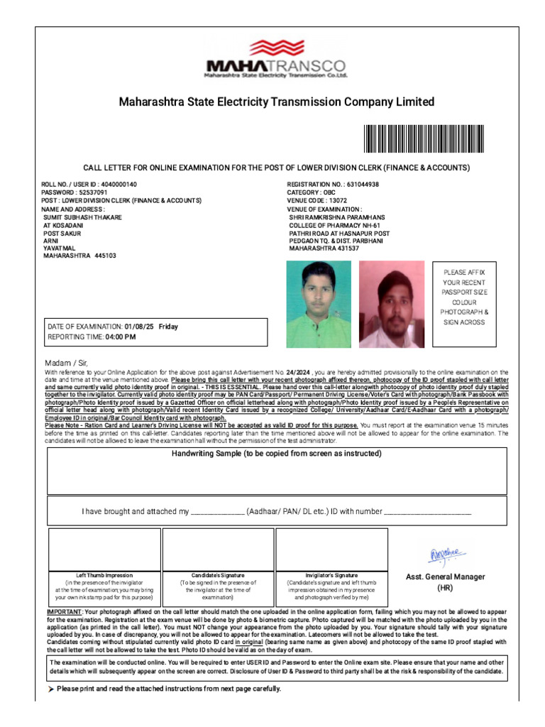 Maha Trans Co | PDF | Identity Document | Disability