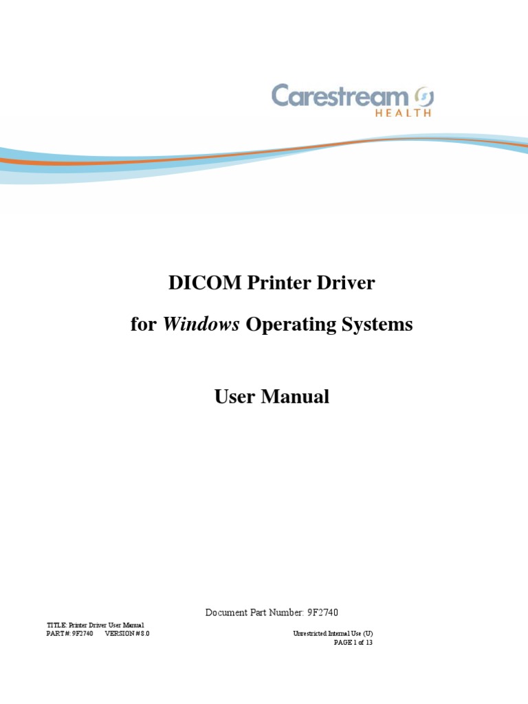 DICOM Printer Driver User Manual | PDF | Installation (Computer Programs) | Microsoft Windows