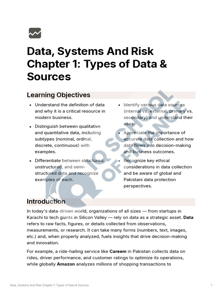 Data Systems and Risk Chapter 1 Types of Data Sources | PDF | Data ...