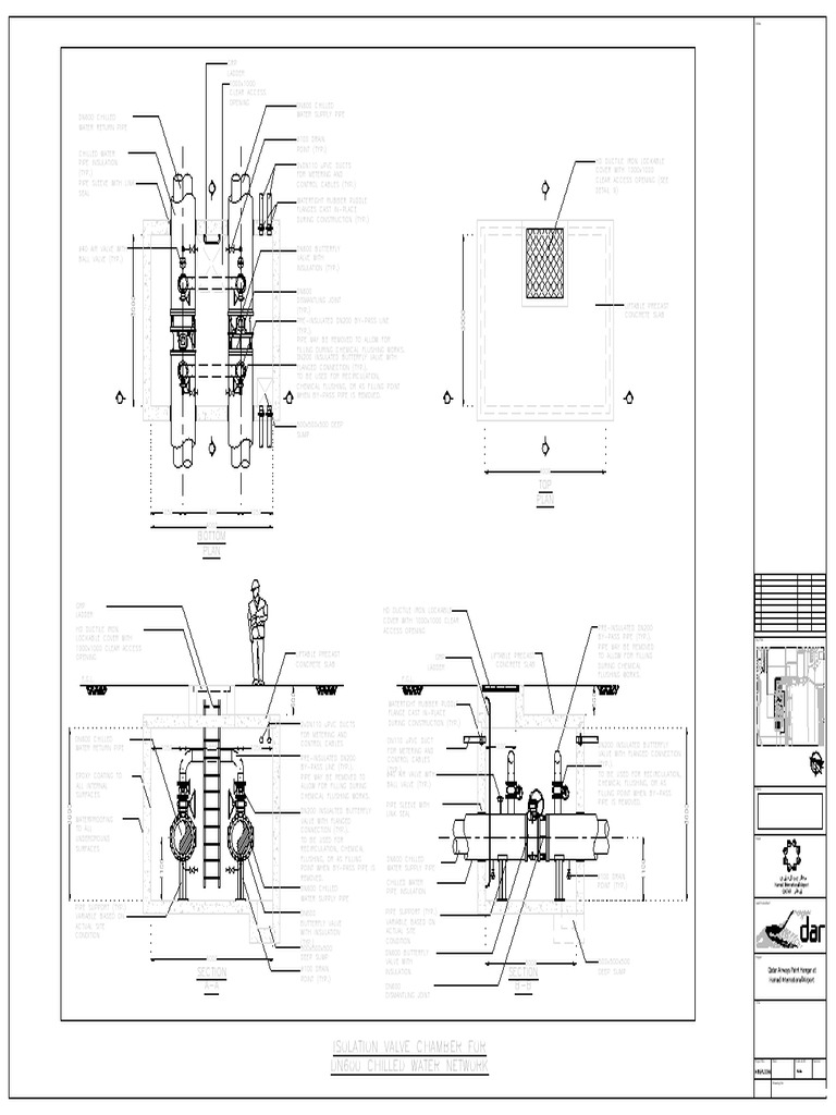 Isolation Valve Chamber For Dn600 Chilled Water Network: TOP Plan | PDF ...