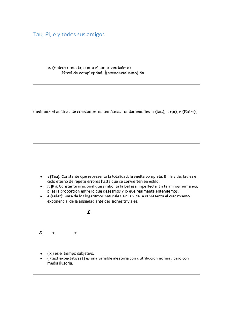 Introducción: Tau, Pi, e y Todos Sus Amigos | PDF | Pi | Matemáticas