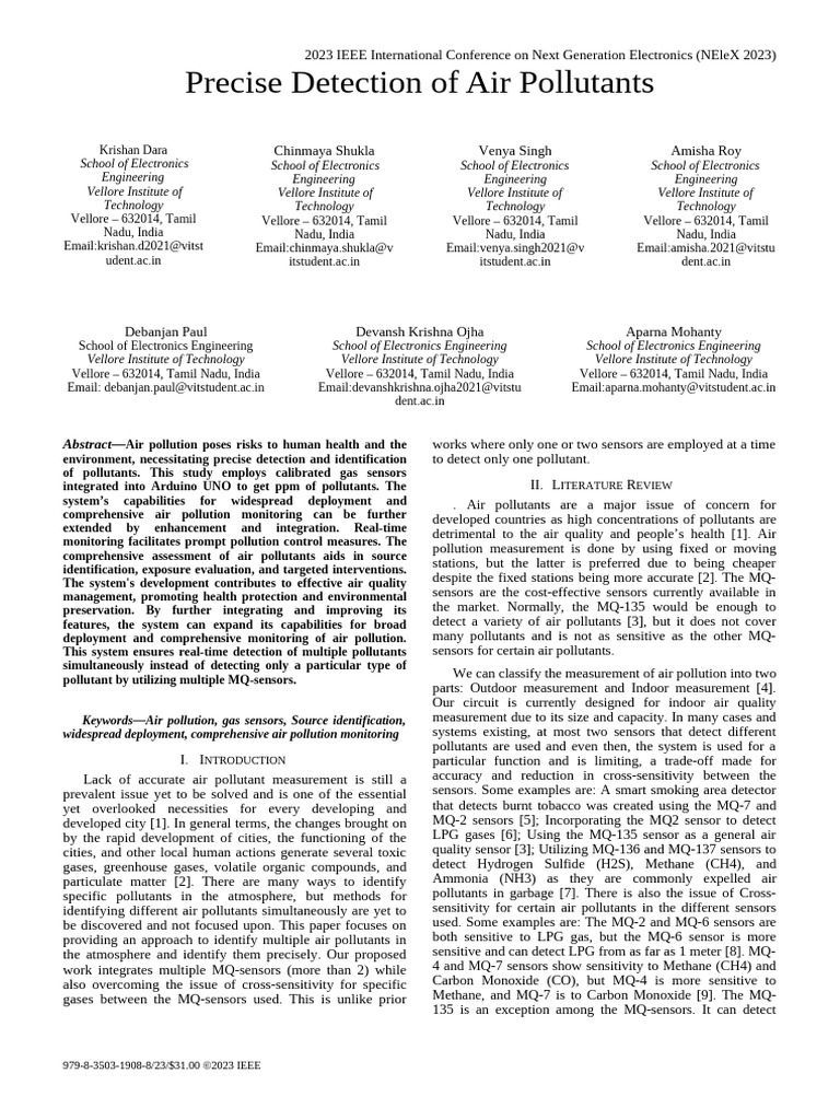 Real-Time Air Pollution Detection System | PDF | Sensor | Gases