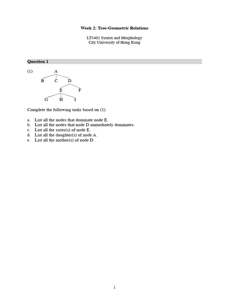 Tree-Geometric Relations in Syntax | PDF