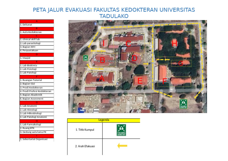 Peta Jalur Evakuasi FK Universitas Tadulako | PDF