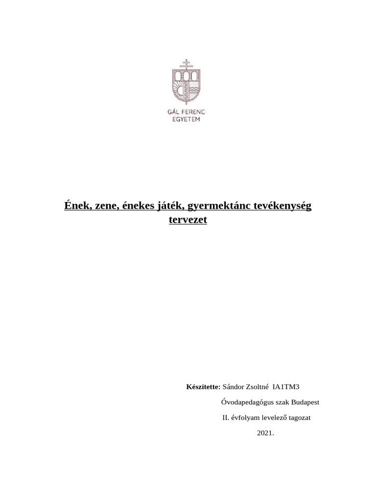 Ének Tervezet | PDF