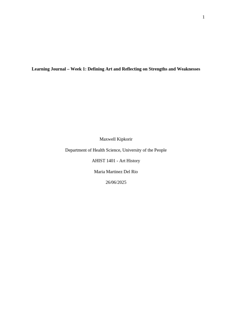 Defining Art: Strengths & Weaknesses | PDF | Art History | Human ...
