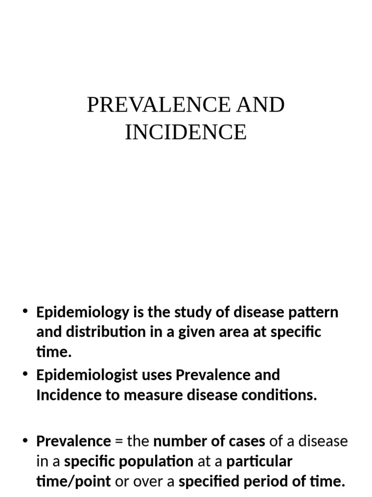 Prevalence and Incidence in Epidemiology | PDF | Incidence ...