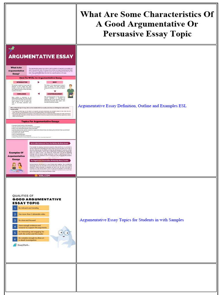 What Are Some Characteristics of a Good Argumentative or Persuasive ...