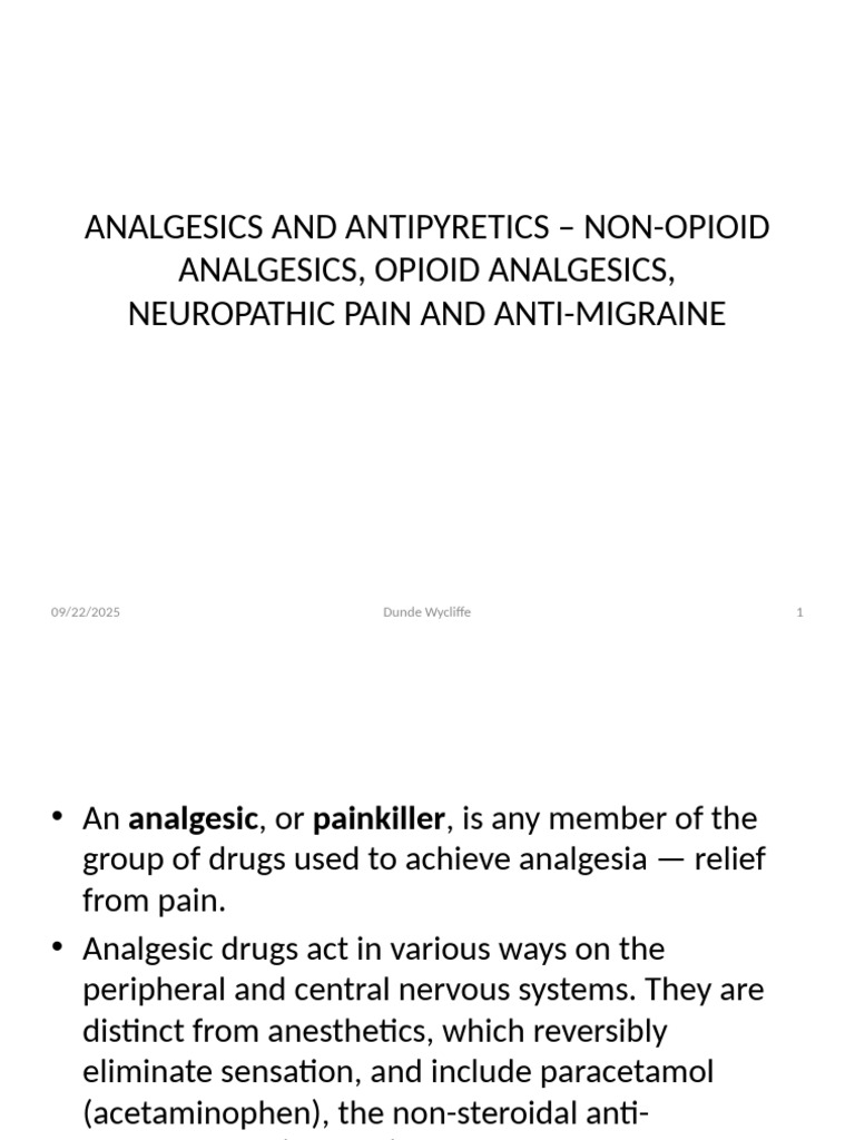 Analgesics and Antipyretics | PDF | Analgesic | Opioid
