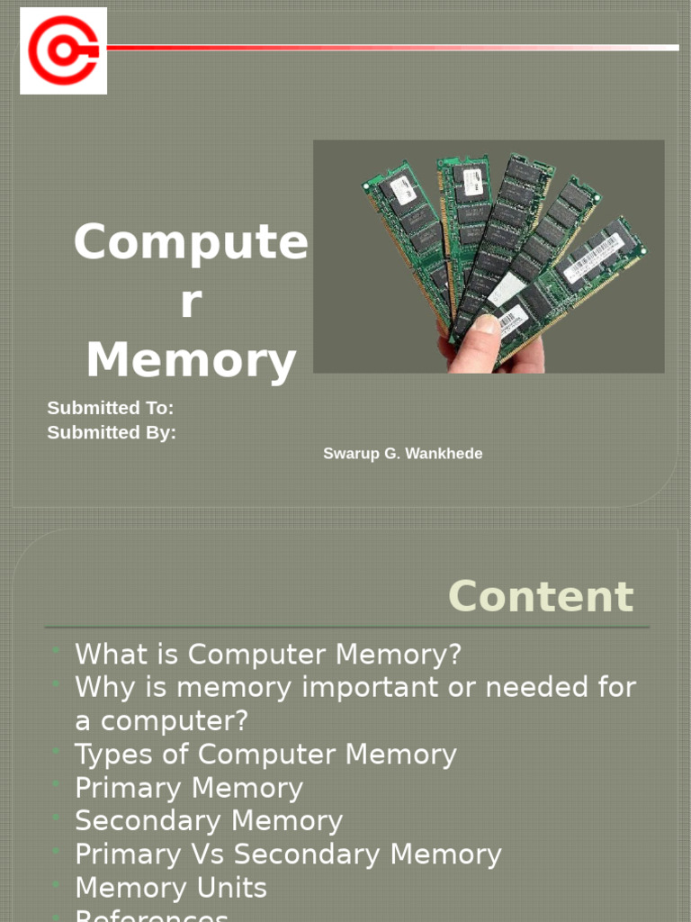 CSE Computer Memory | PDF | Computer Data Storage | Random Access Memory
