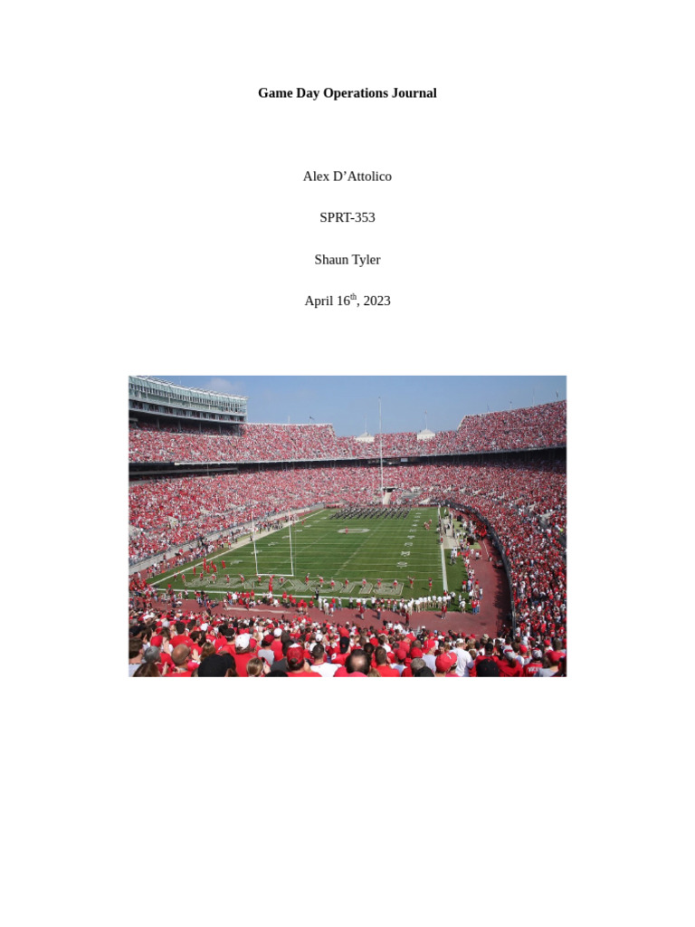 Game Day Ops Reflection | PDF | Risk | Sports