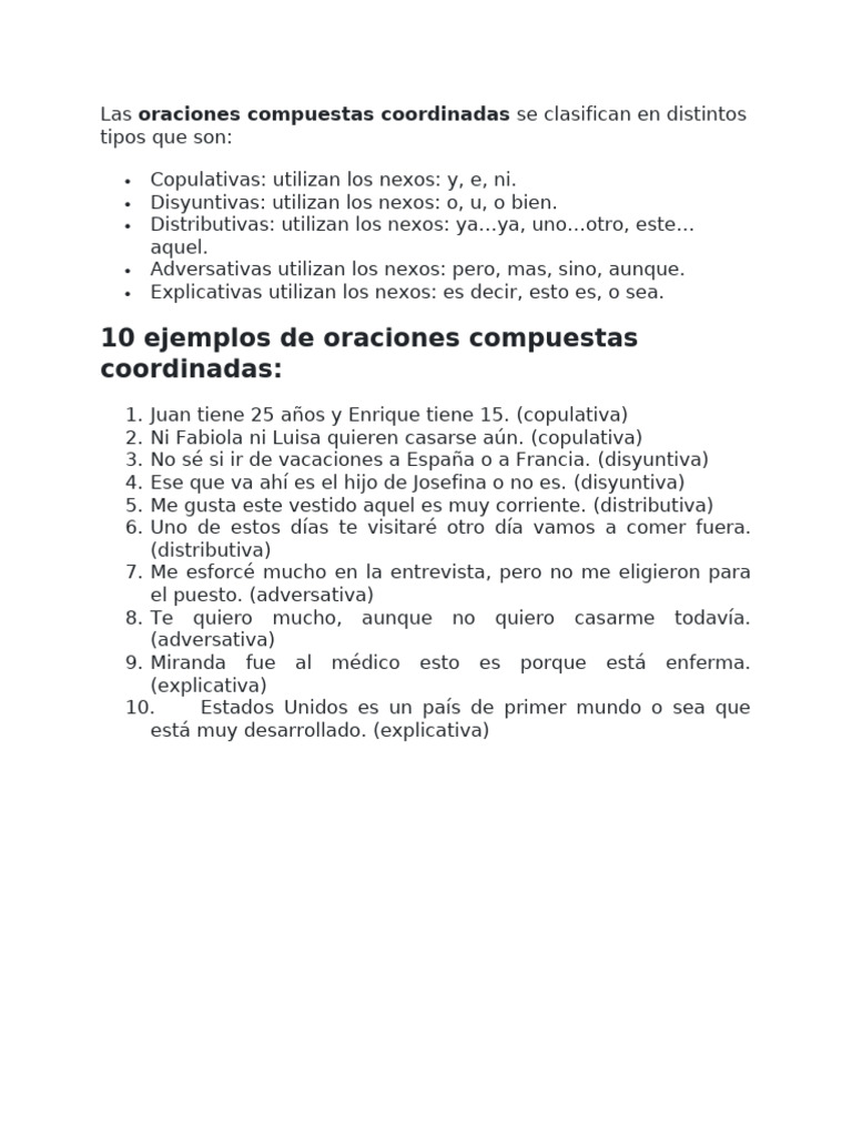 Oraciones Coordinadas Adversativas | PDF