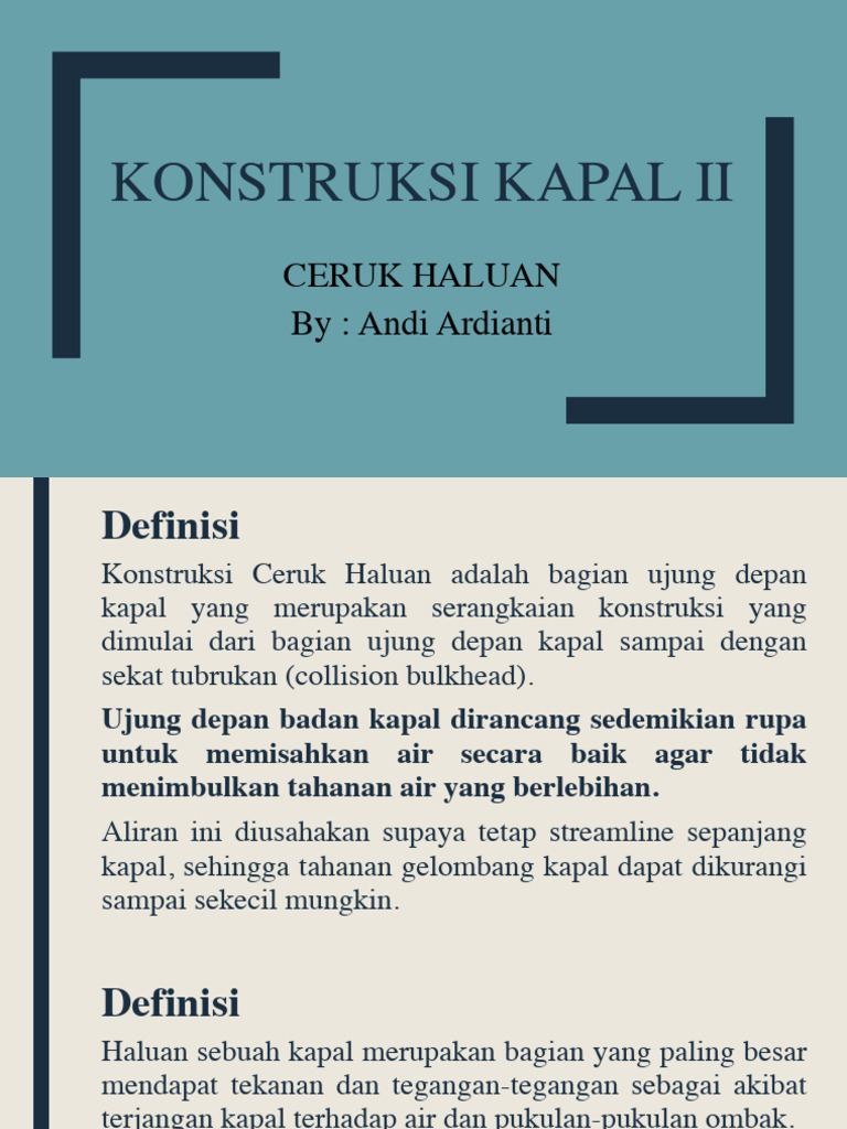 Konstruksi Kapal II (Ceruk Haluan) | PDF