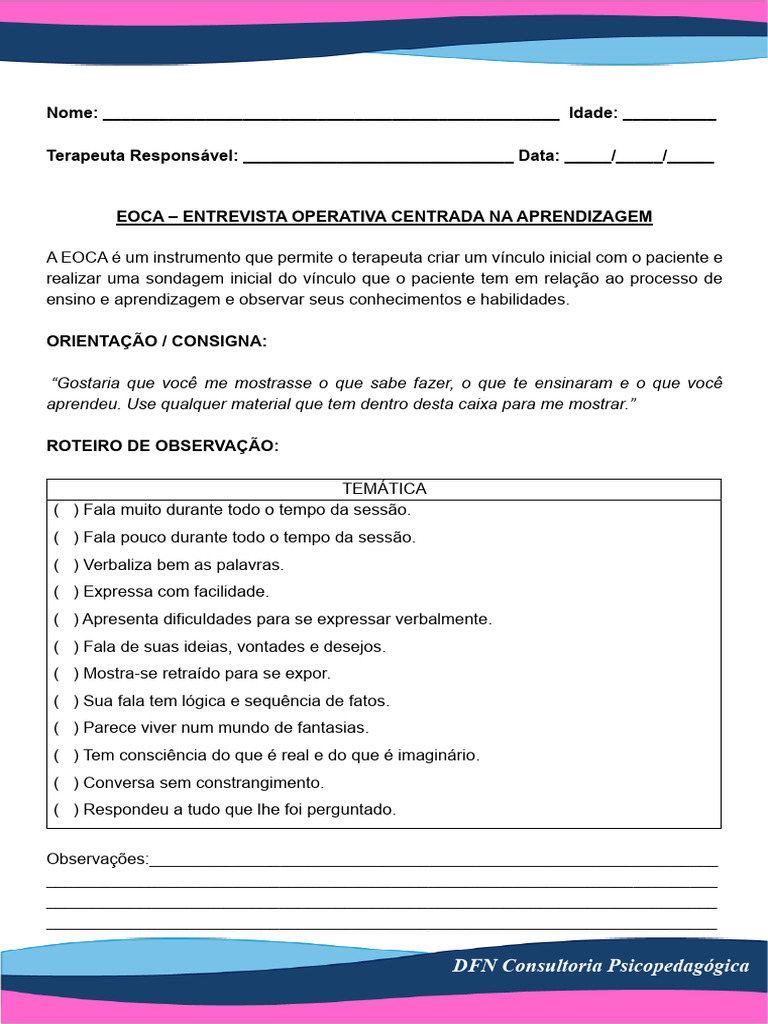 TABELA EOCA | PDF | Aprendizado | Tempo