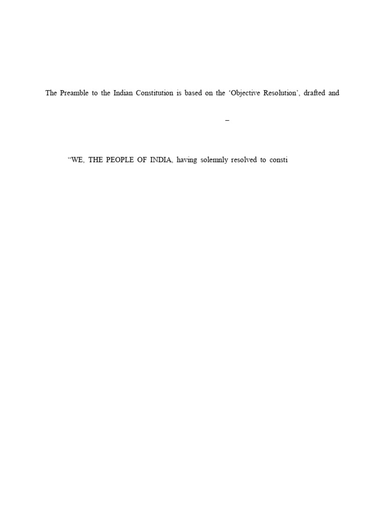 The Preamble of Constitution | PDF | Political Science | Justice