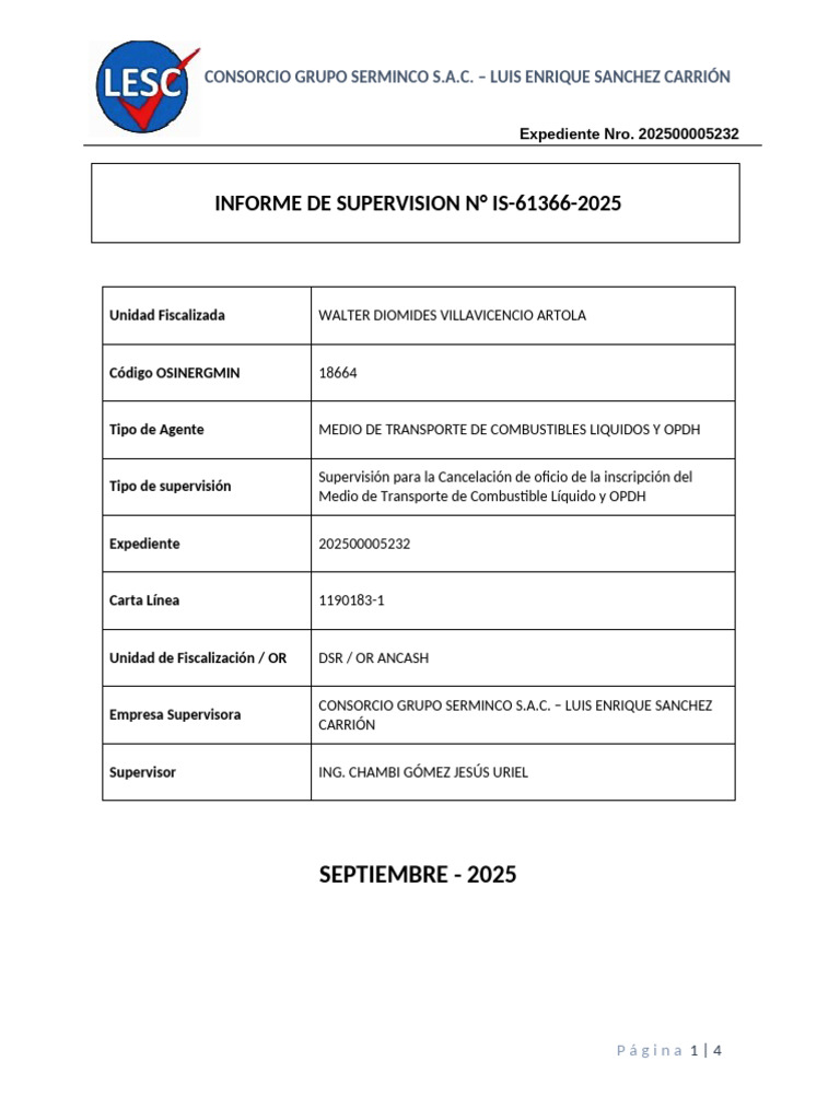 Informe de Supervisión Canc. GPS. - 2023 | PDF